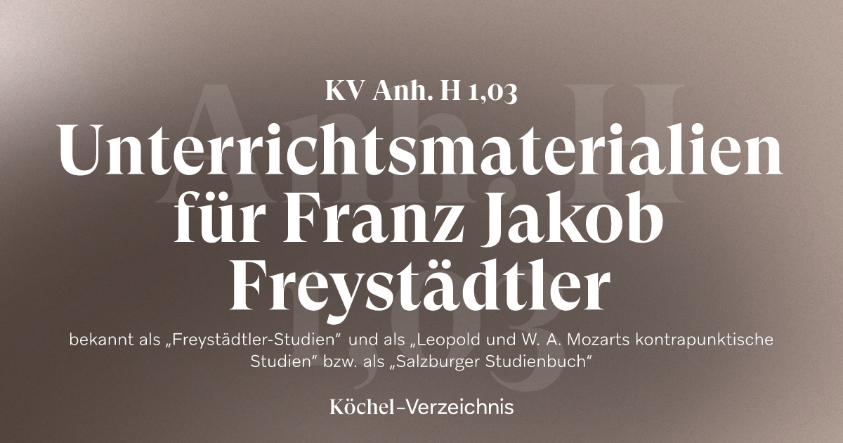 KV Anh. H 1,03 – Unterrichtsmaterialien für Franz Jakob Freystädtler ...