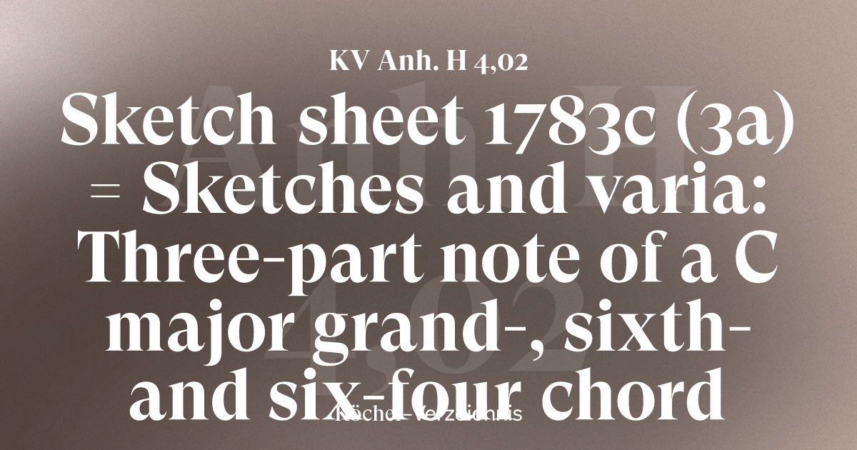 KV Anh. H 4,02 – Sketch sheet 1783c (3a) = Sketches and varia: Three ...